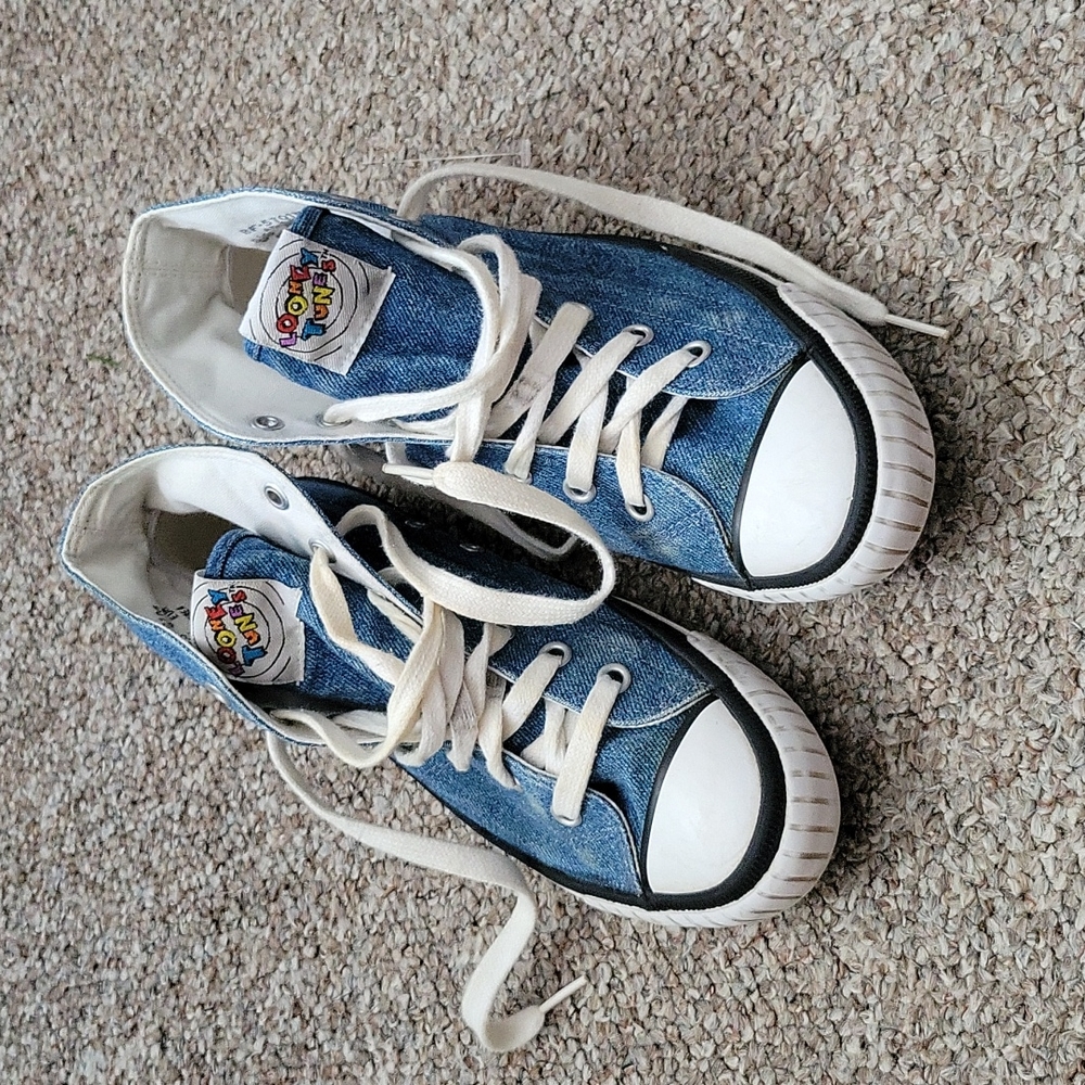 Vtg 1993 Looney Tunes Keds Taz Shoes Denim Sneakers H… - Gem